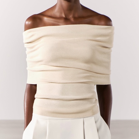 Zara | Tops | Zara Off Shoulder Knit Top | Poshmark